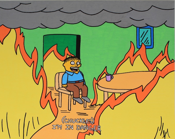 Ralph Wiggum I'm in Danger Meme Painting - Etsy