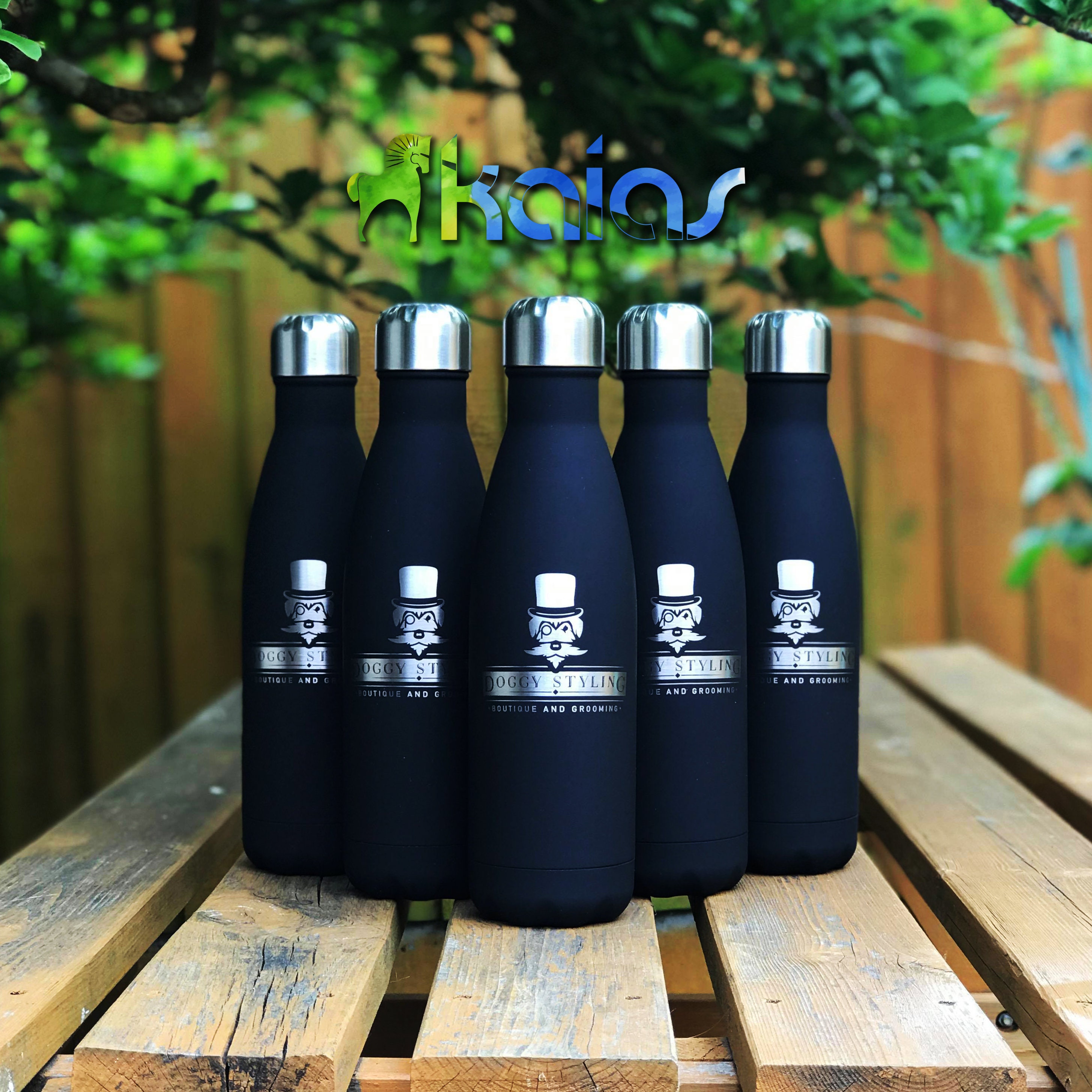 Botella de agua con logo personalizado / Acero inoxidable grabado con ...
