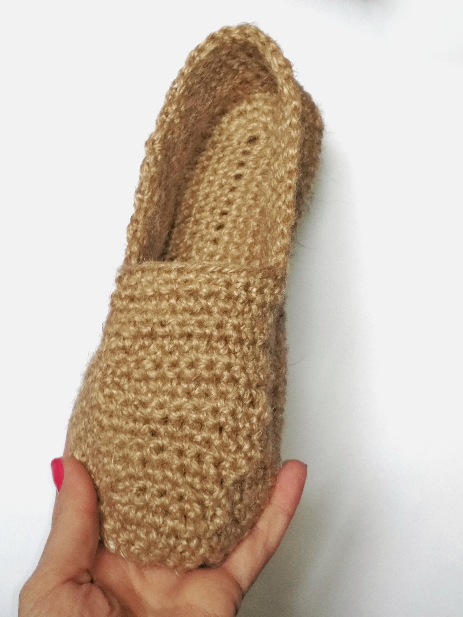 Knitted Slippers Hemp/ Nature Slippers With Sole of Felt - Etsy