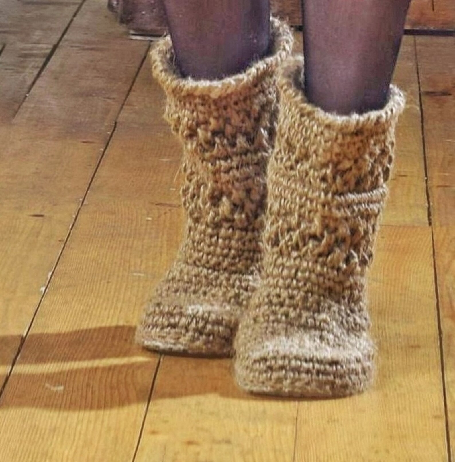 Nature Hemp and Linen Shoes for Home/crocheted Uggs/ Knit - Etsy