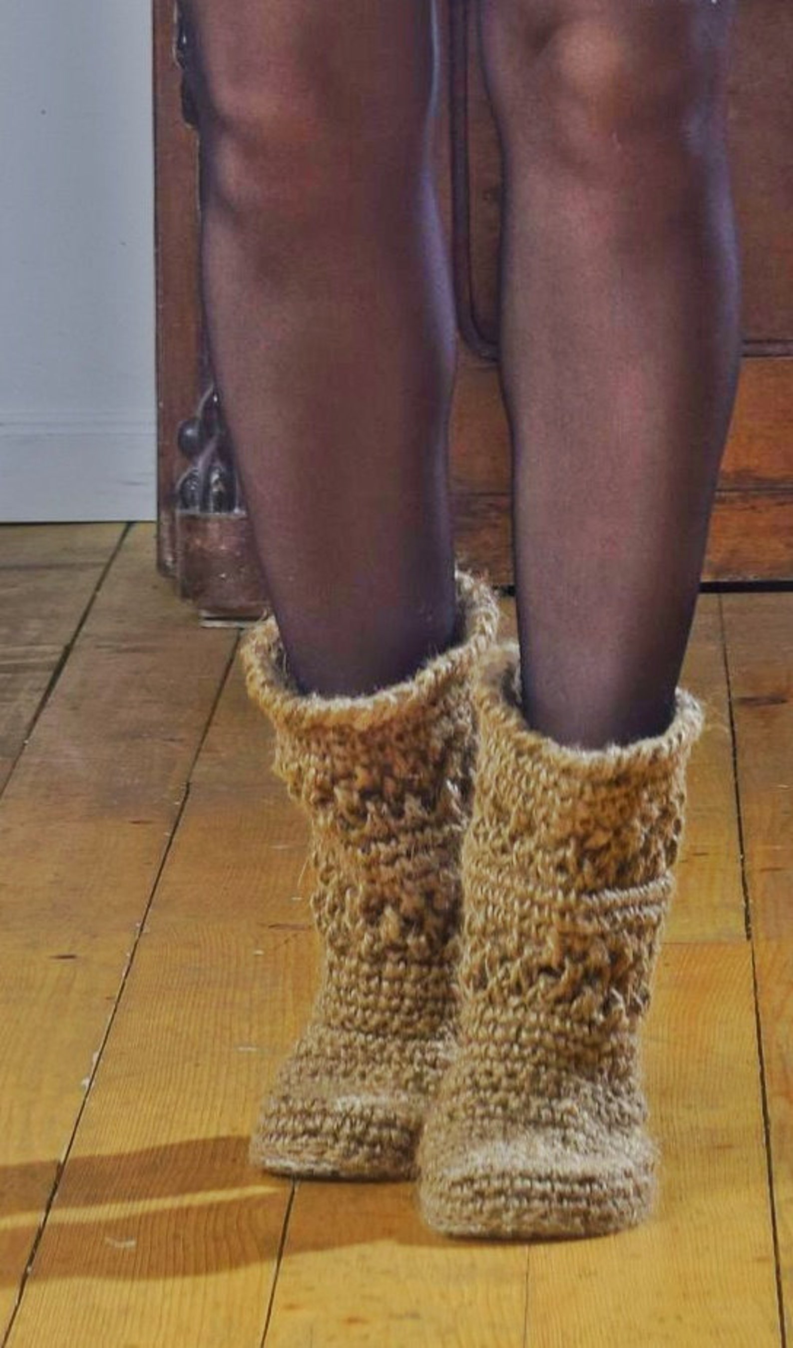 Nature Hemp and Linen Shoes for Home/crocheted Uggs/ Knit - Etsy