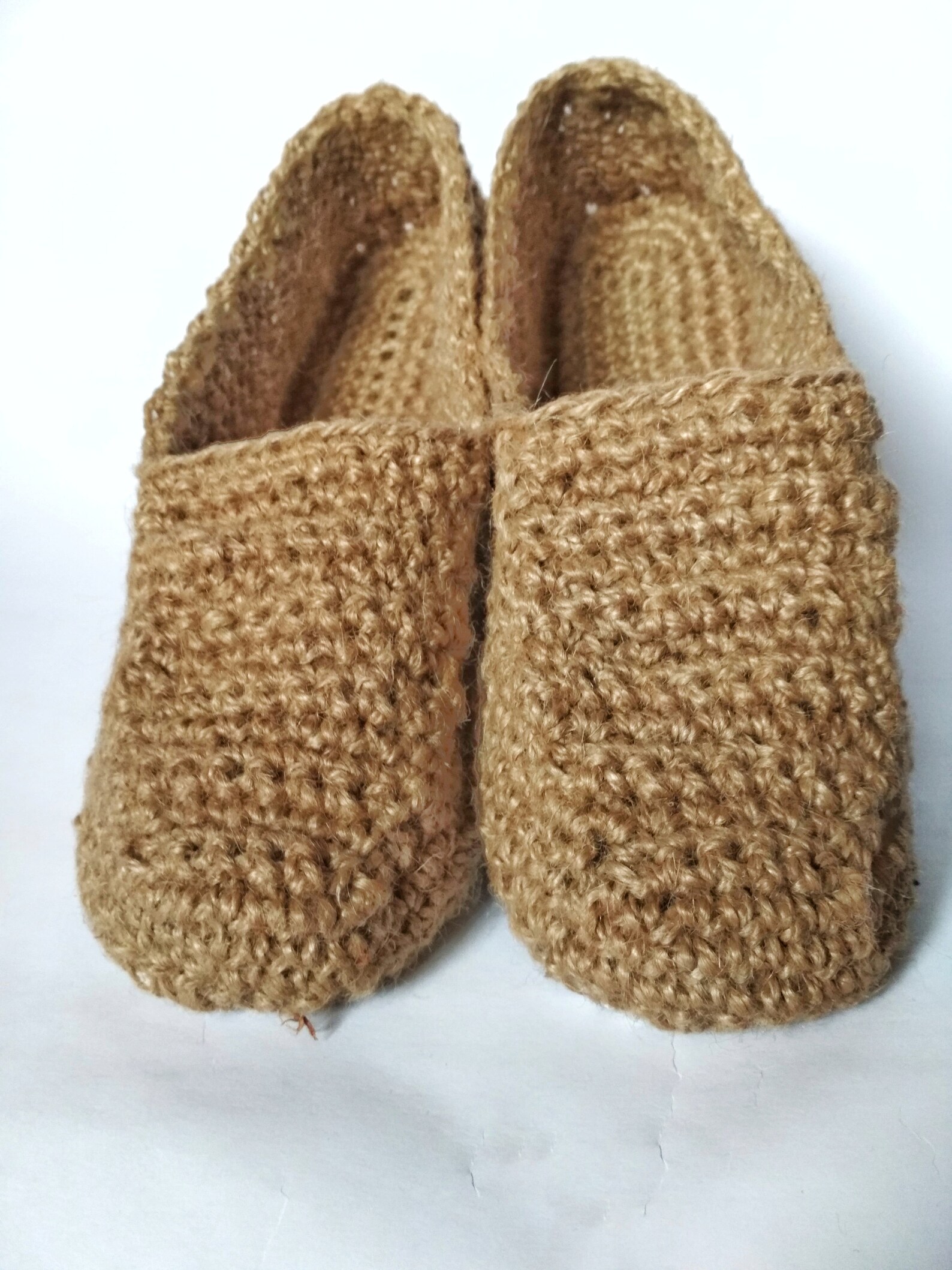 Knitted Slippers Hemp/ Nature Slippers With Sole of Felt | Etsy