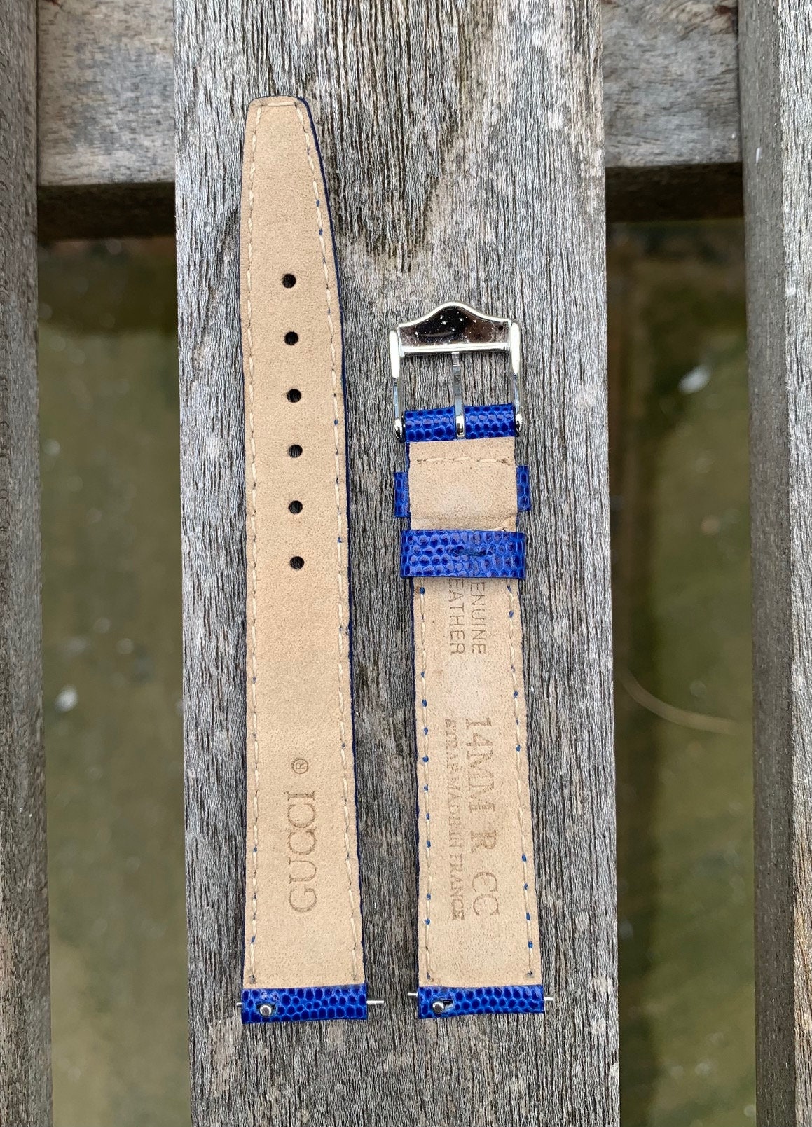 Gucci Blue Leather Watch Strap Band 14mm R CC - Etsy