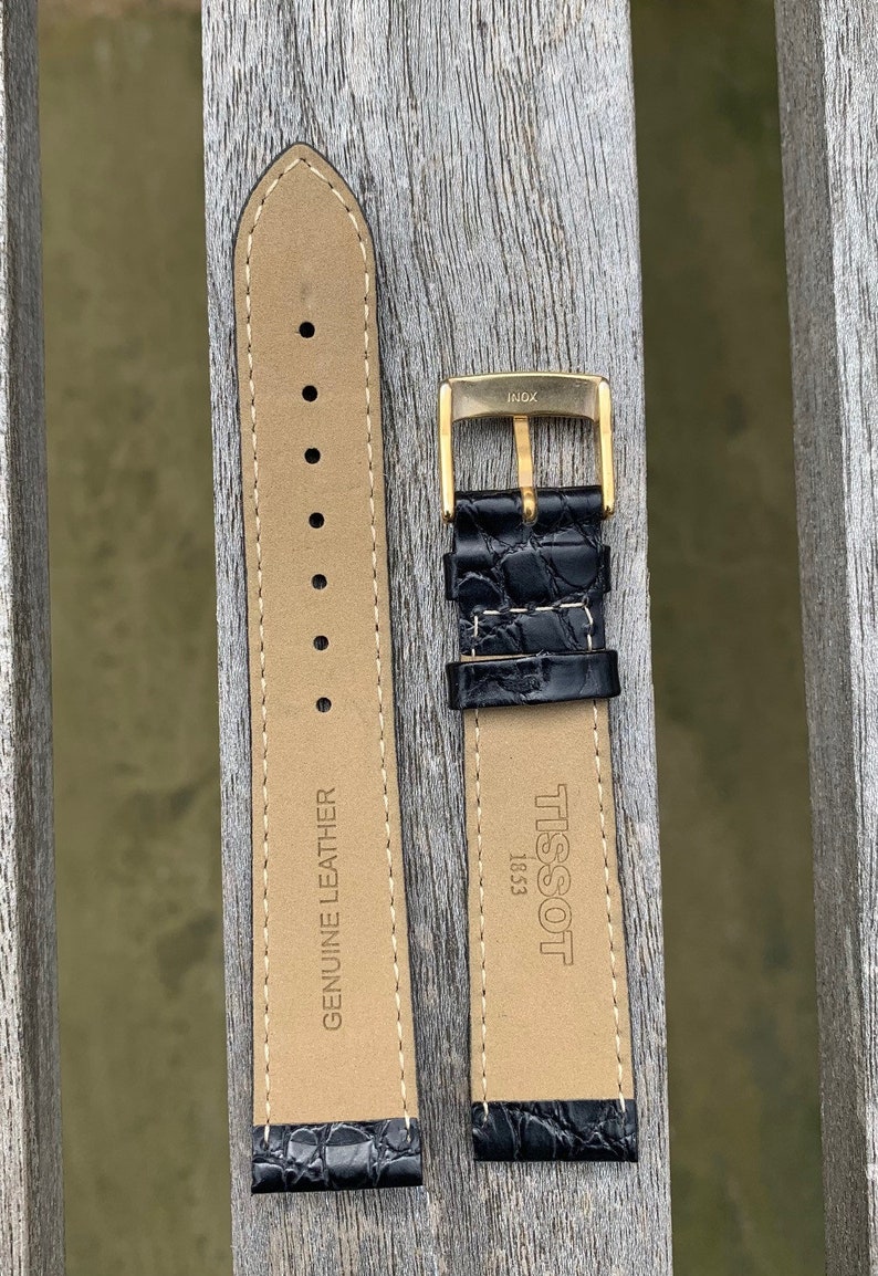 Tissot Black Leather Watch Strap Band 18mm - Etsy