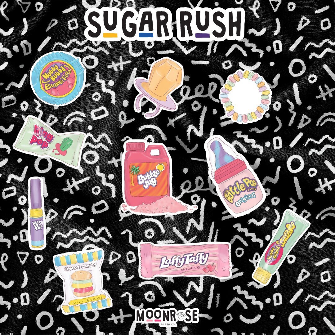 Sugar Rush Sticker Packthrowback Stickers 90s-2000sretro - Etsy