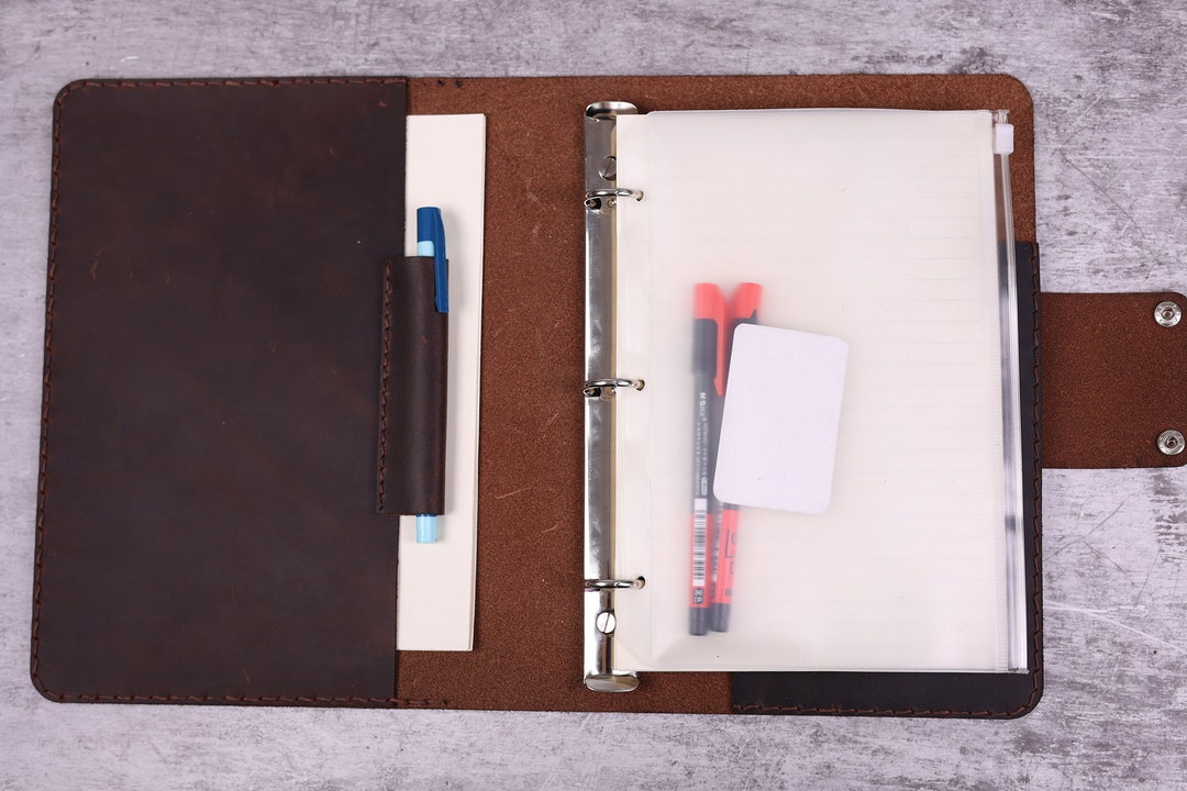 Handtooled Simple A5/ 8.5 X 11 Letter Size Ring Binder Notebook Cover ...