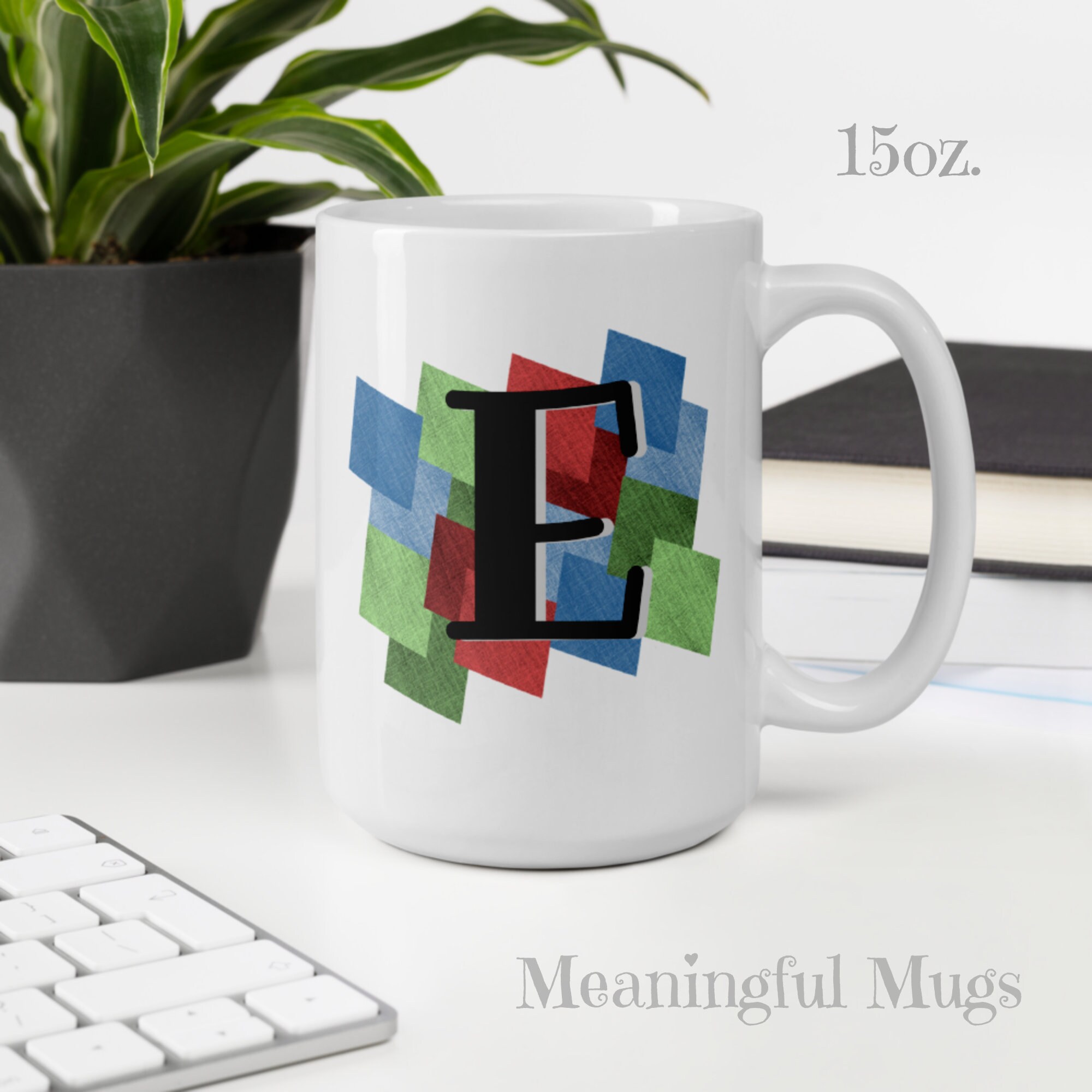 E Monogram Mug, Coffee Mug, Personalized Mug, Custom Mug, Initial Mug ...