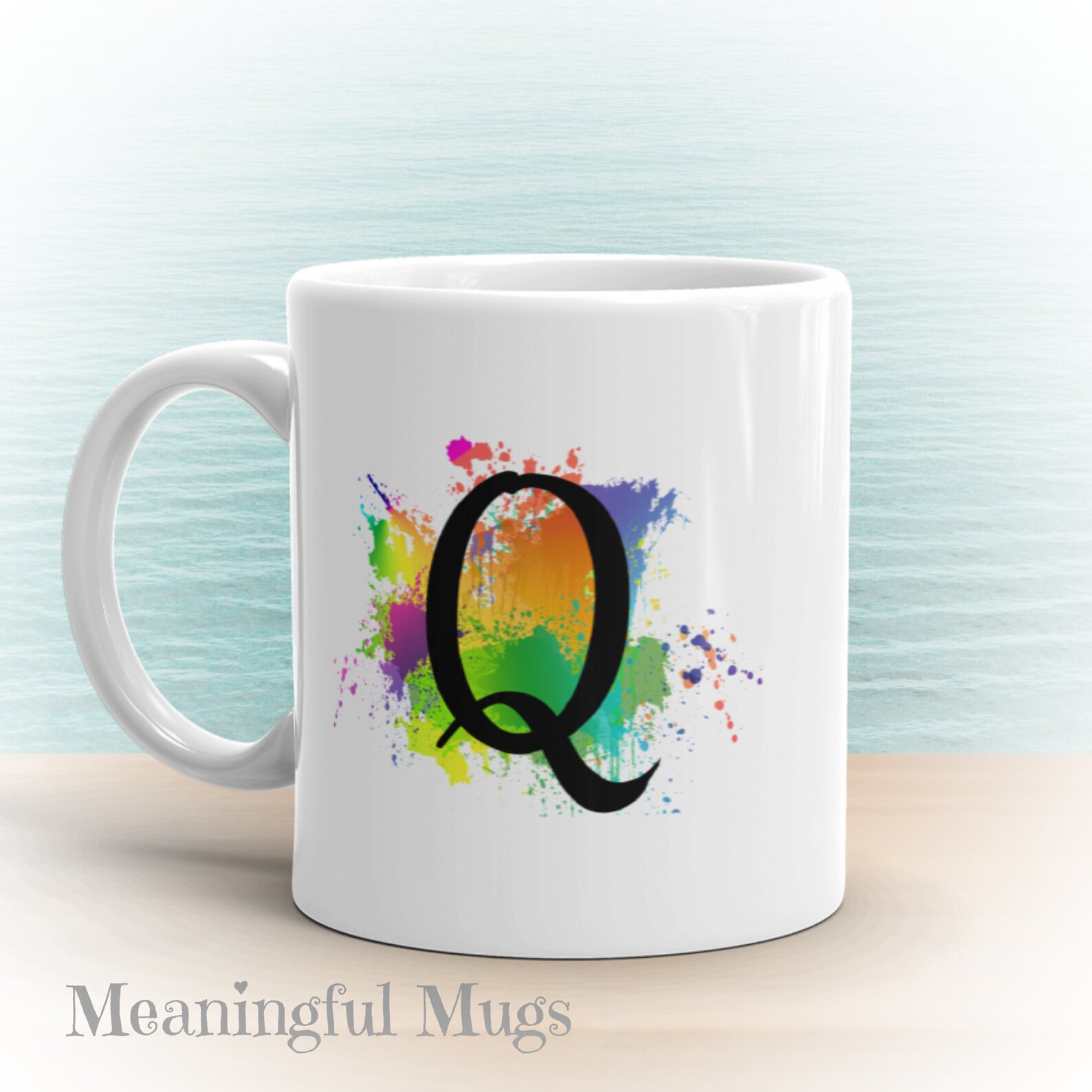 Q Monogram Mug, Coffee Mug, Personalized Mug, Custom Mug, Initial Mug ...