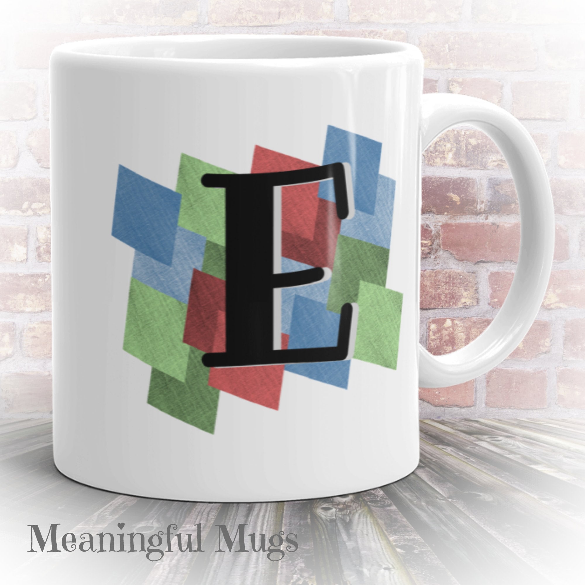 E Monogram Mug, Coffee Mug, Personalized Mug, Custom Mug, Initial Mug ...