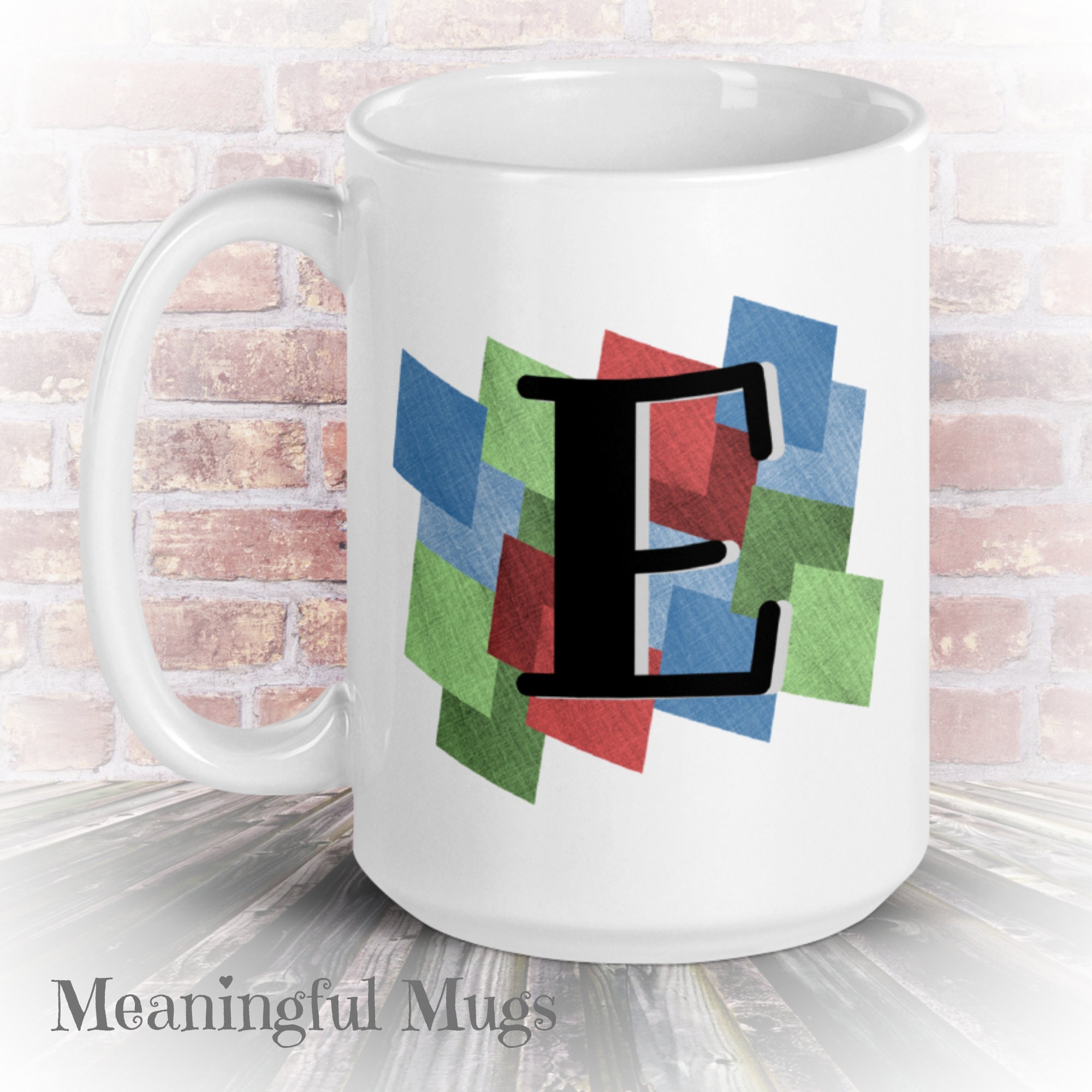E Monogram Mug, Coffee Mug, Personalized Mug, Custom Mug, Initial Mug ...