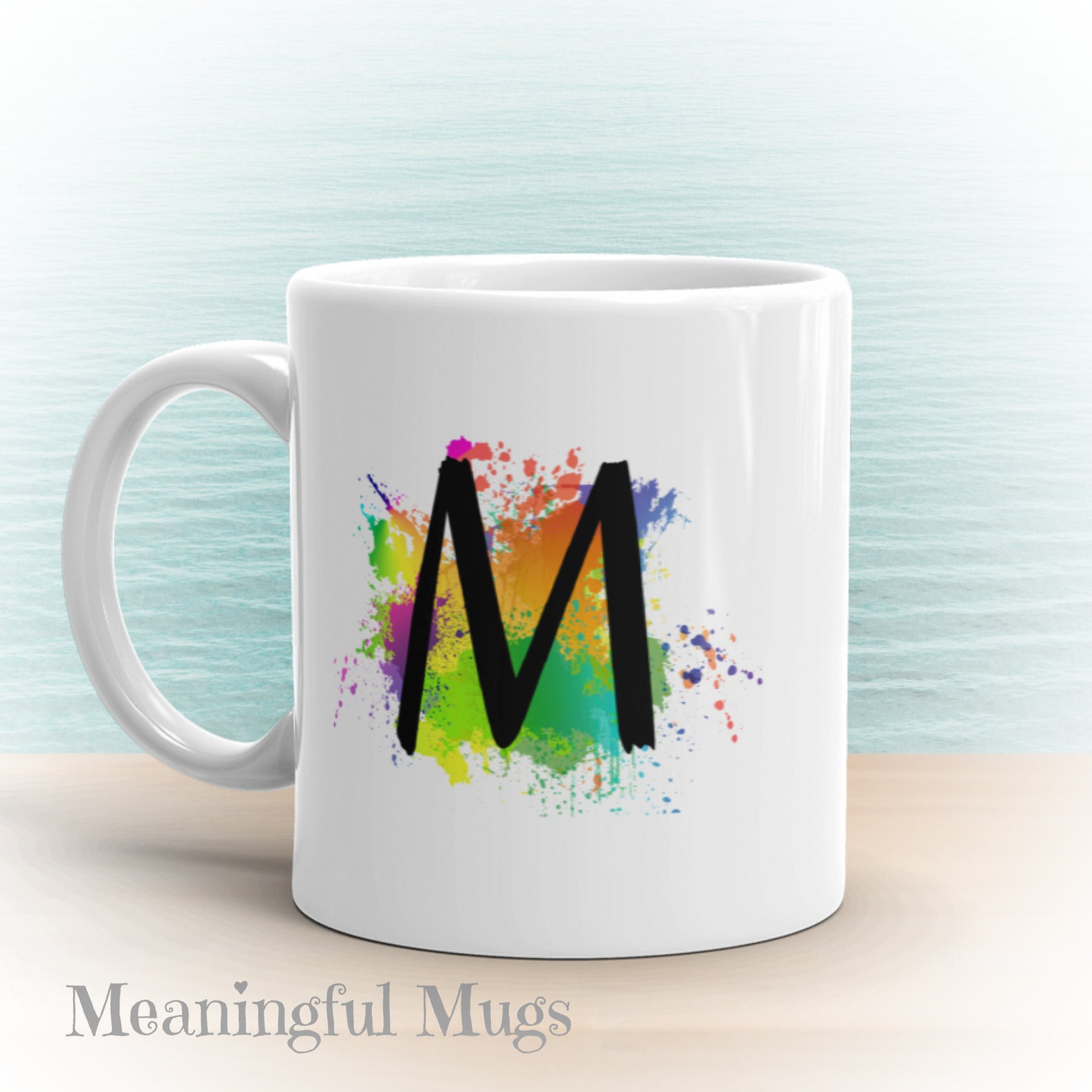 M Monogram Mug, Coffee Mug, Personalized Mug, Custom Mug, Initial Mug ...