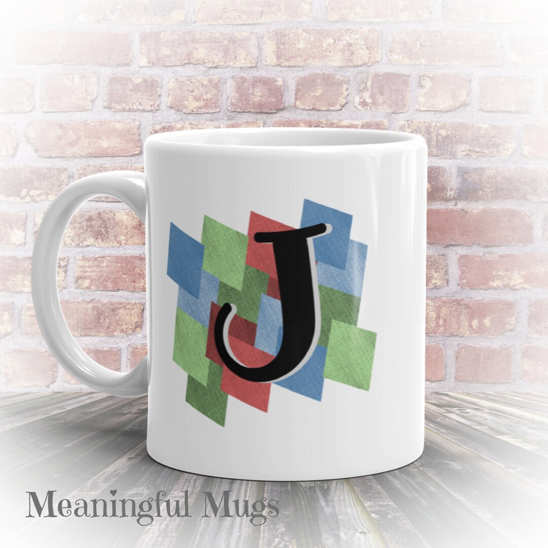 J Monogram Mug, Coffee Mug, Personalized Mug, Custom Mug, Initial Mug ...