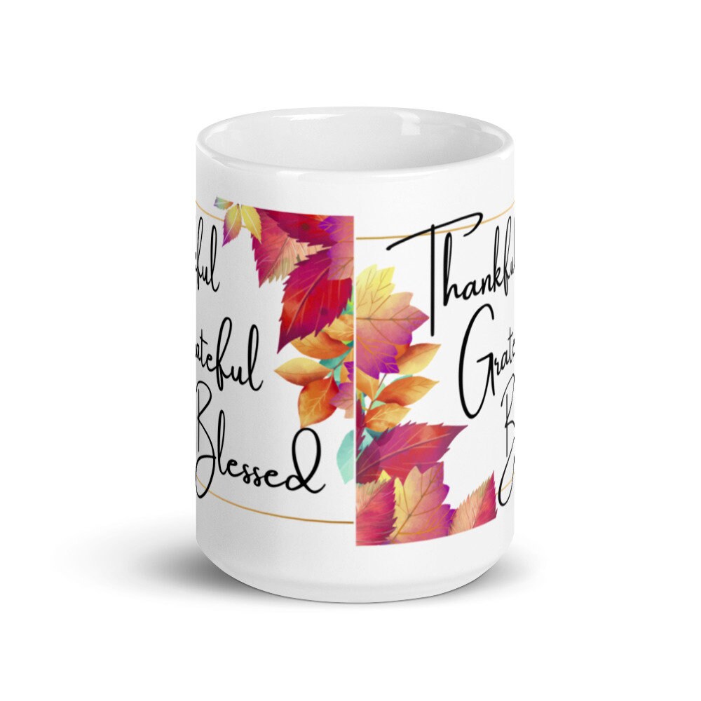 Agradecido agradecido bendito otoño taza decoración de mesa de Acción ...