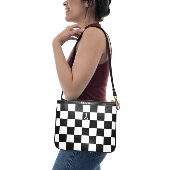 Shoulder Bag Black and White Checker Purse buenos New Chess - Etsy
