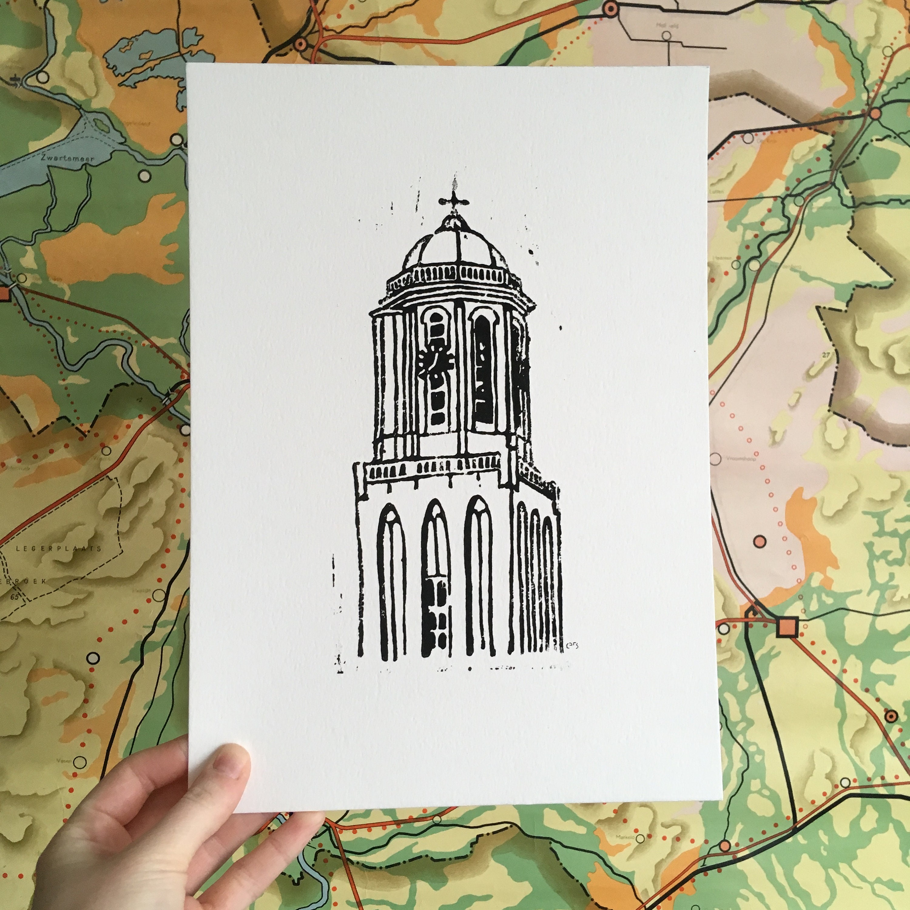 Peperbus Zwolle Linodruk A4 - Etsy