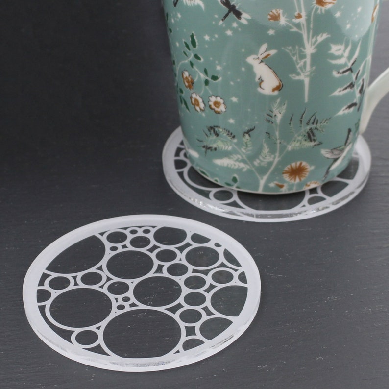 Clear Acrylic Coaster Set Bubbles - Etsy