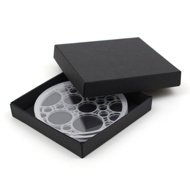 Clear Acrylic Coaster Set Bubbles - Etsy