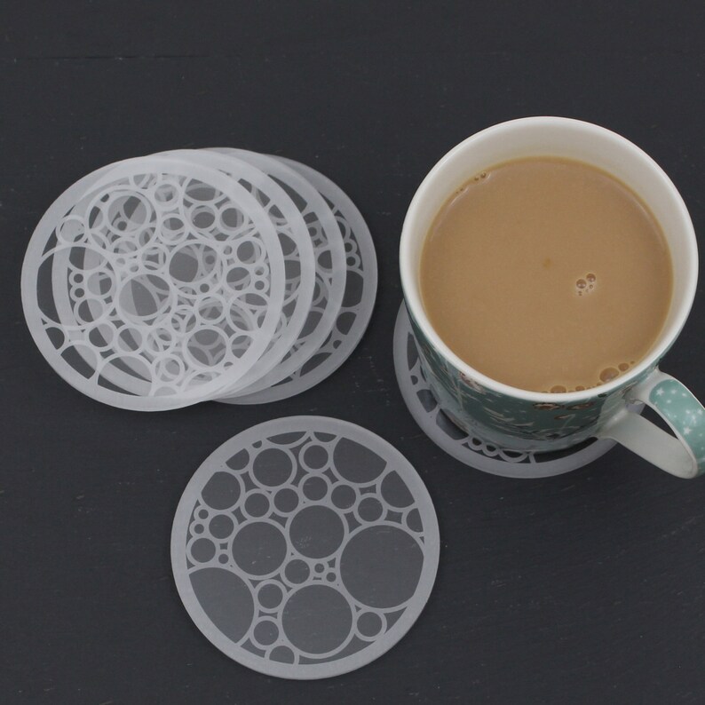 Clear Acrylic Coaster Set Bubbles - Etsy