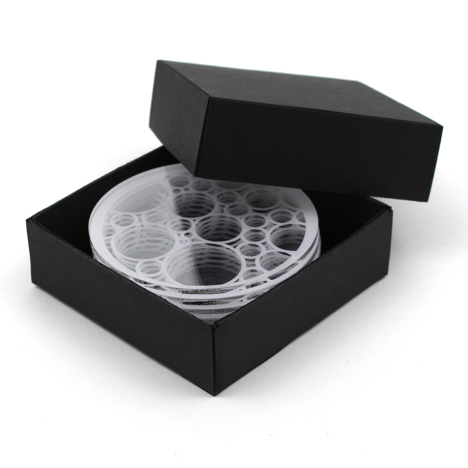 Clear Acrylic Coaster Set Bubbles - Etsy