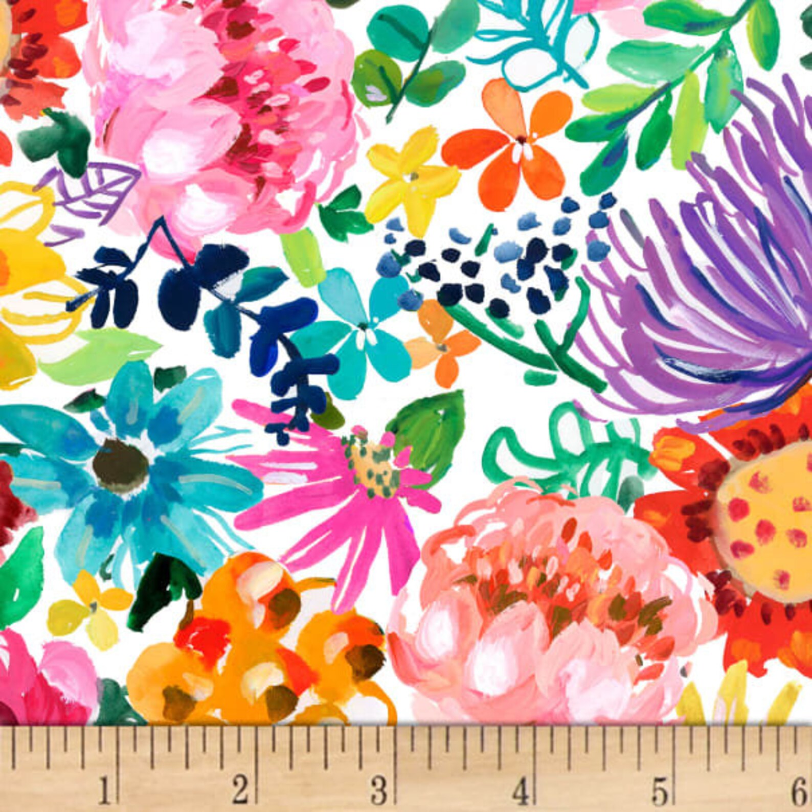 Dear Stella Spring Theory Floral Multi Colour Cotton Fabric by 1/2 Yard ...