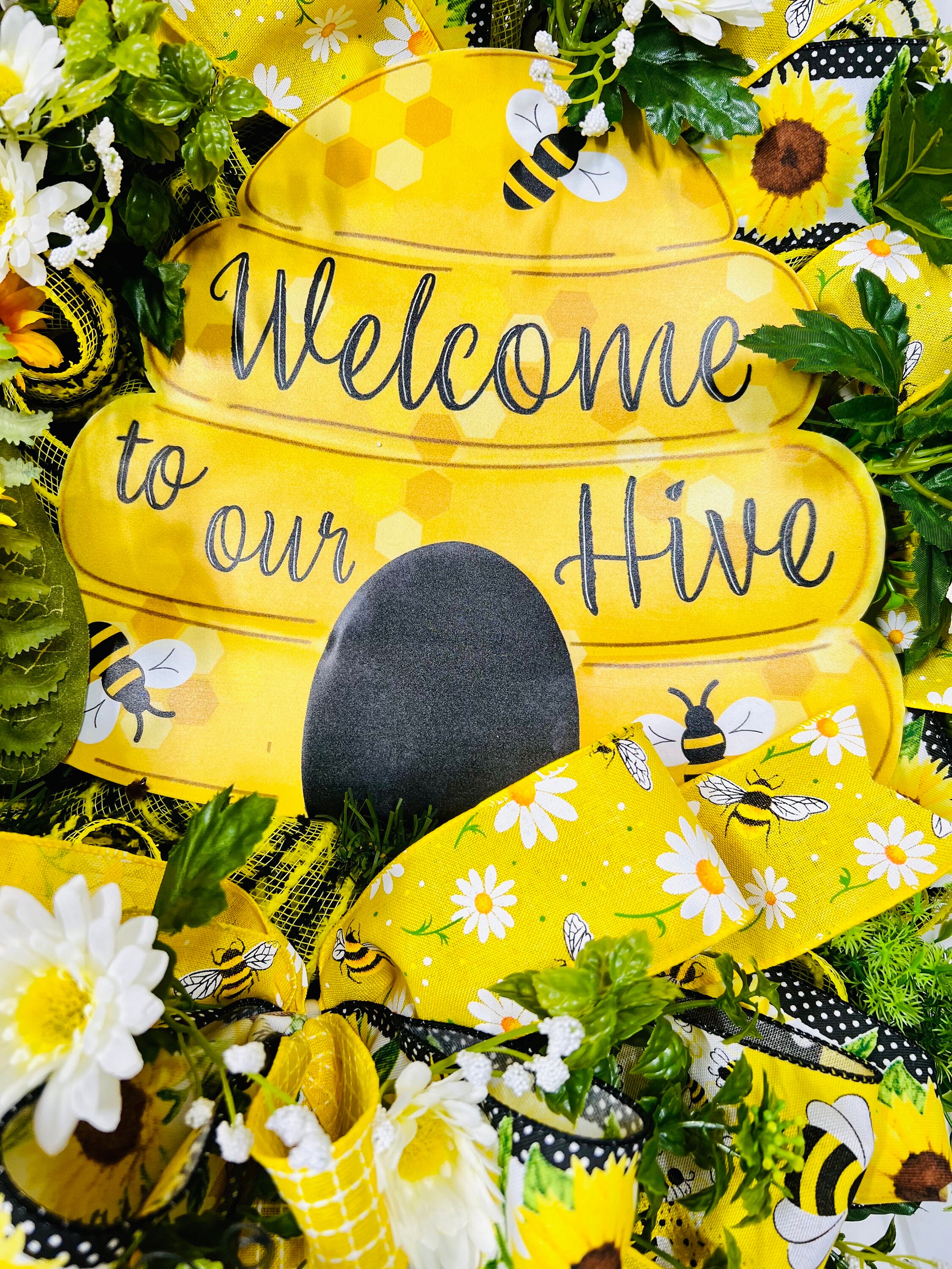 Honey Bee Summer Everyday Wreath for Front Door and Porch Decor, Bee ...
