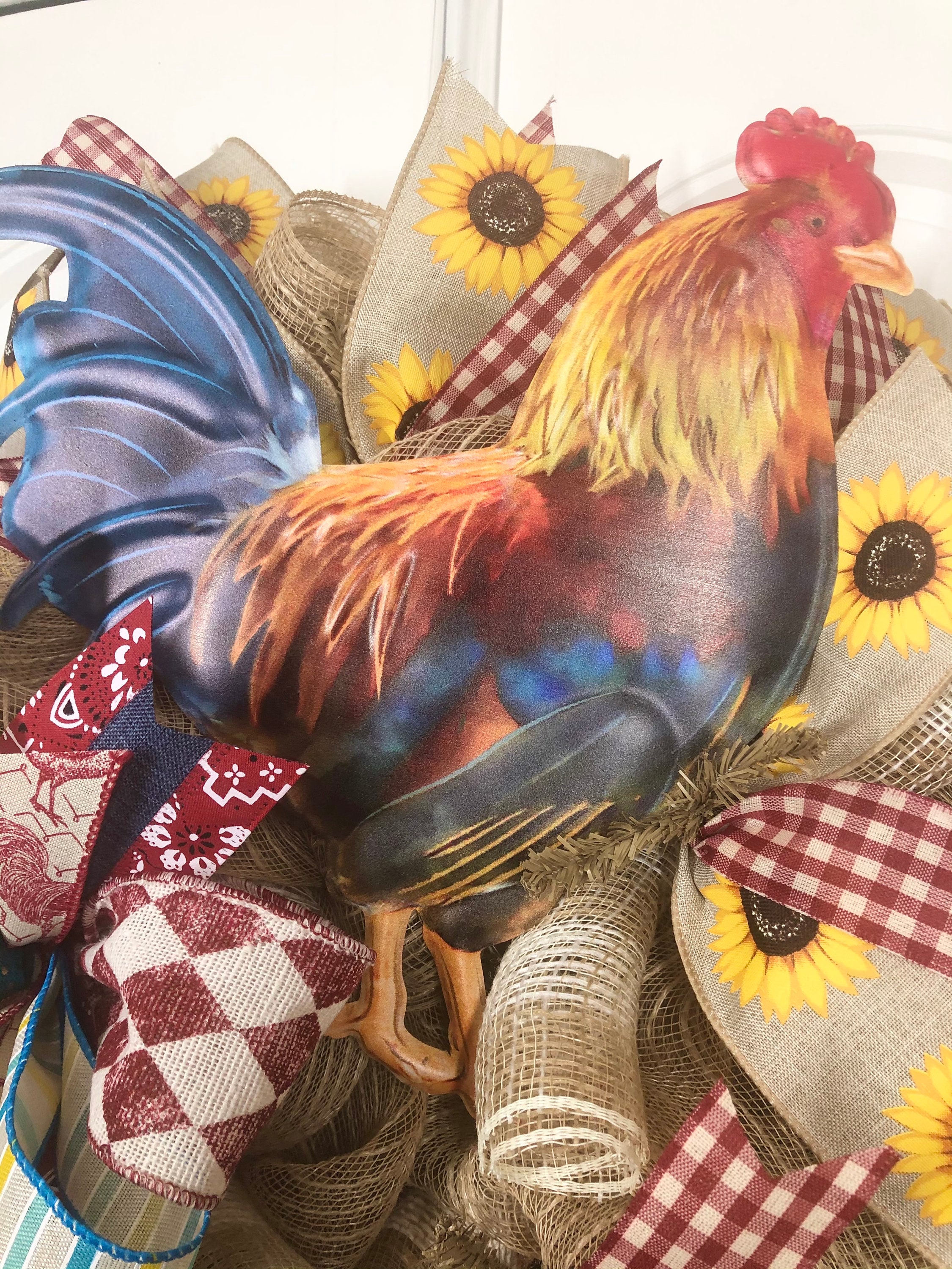 Rooster Country Wreath for Farmhouse Decorations Small Door - Etsy