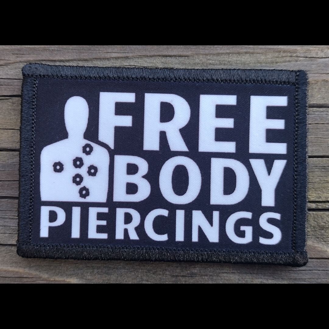 Free Body Piercings Morale Patch - Hook and Loop Backing for Backpack ...