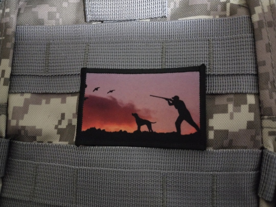 Duck Hunter With Dog Pointing Gun Tactical Custom Army Morale - Etsy