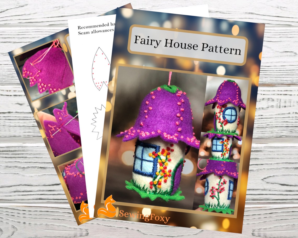Fairy House Felt Toy Sewing Pattern PDF Small Christmas | Etsy