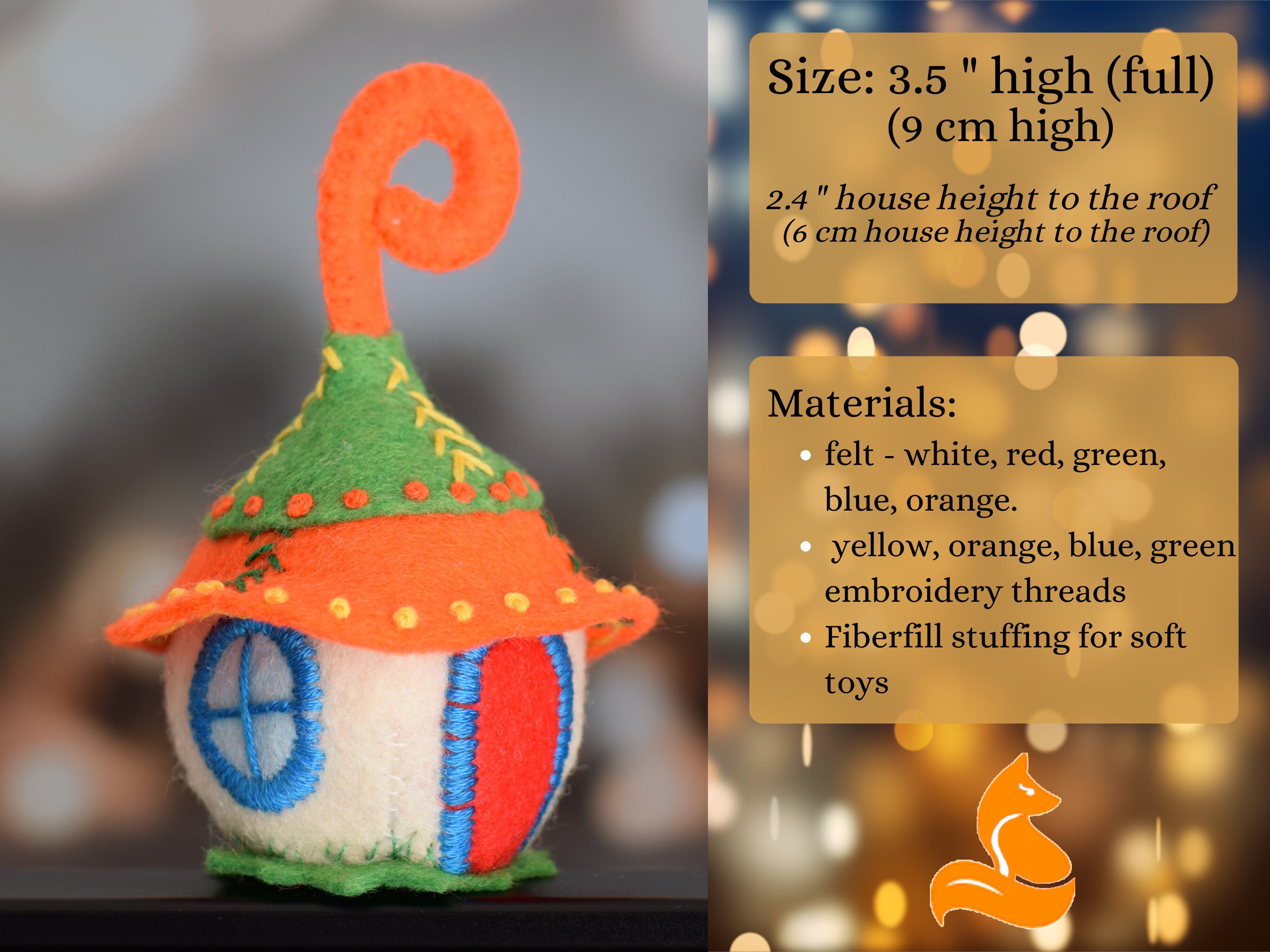Felt Fairy House Sewing Patterns: DIY Christmas Ornaments (PDF Download ...