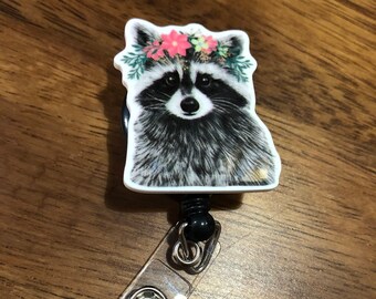 Raccoon Badge Reel - Etsy
