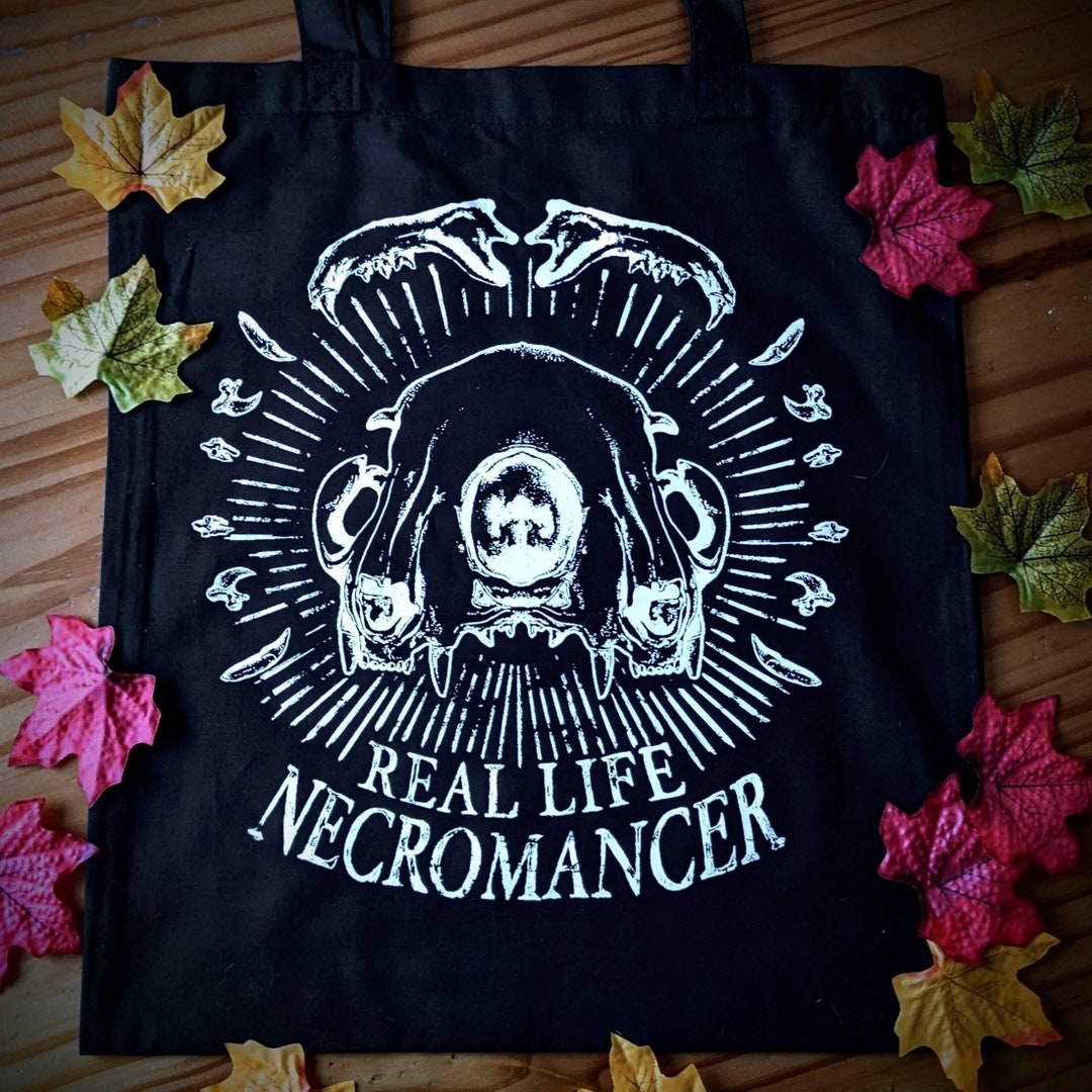 REAL LIFE NECROMANCER Black Screen Printed Tote Bag Vulture - Etsy