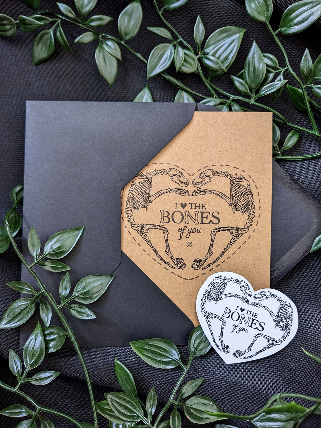 Gothic Fox Skeleton I Love Bones Anniversary Card, Vulture Culture ...