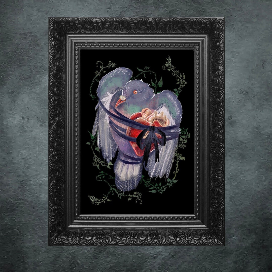 PIGEON HEART, Fine Giclée Art Poster Oddities & Curiosities Nature ...