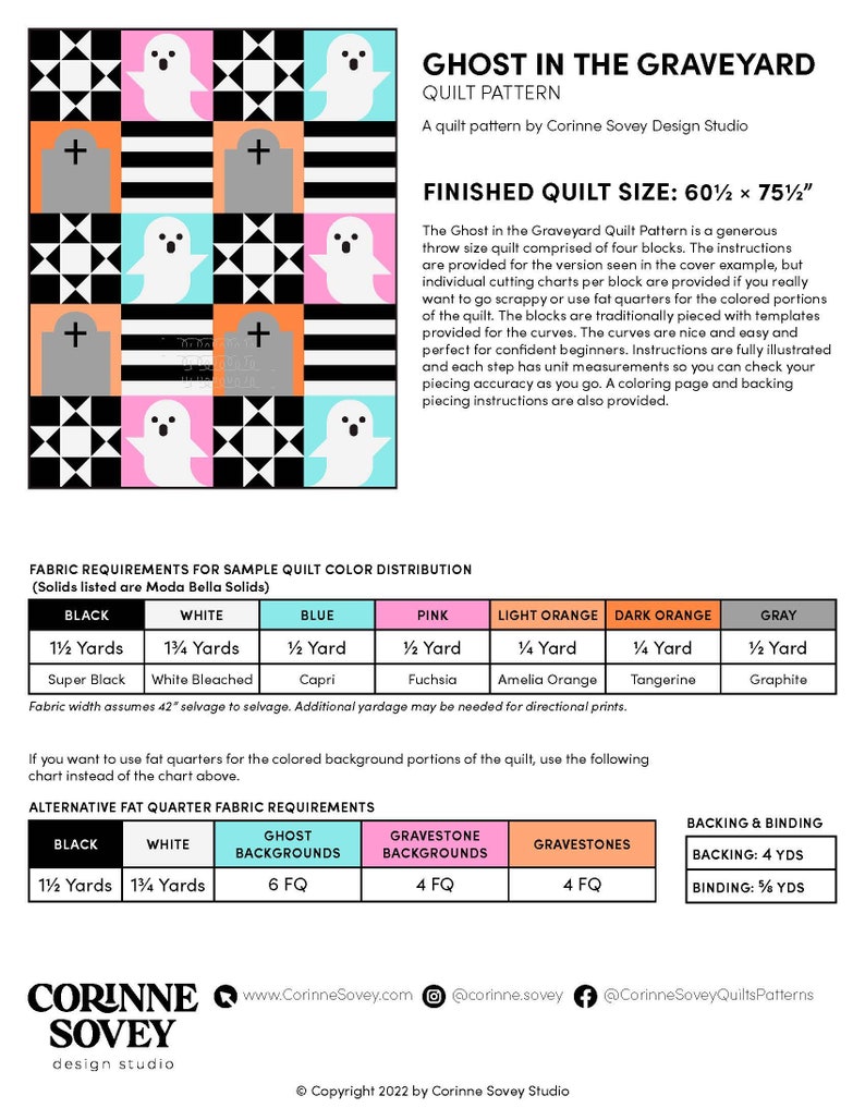 Ghost in the Graveyard Quilt PDF Pattern Download - Etsy