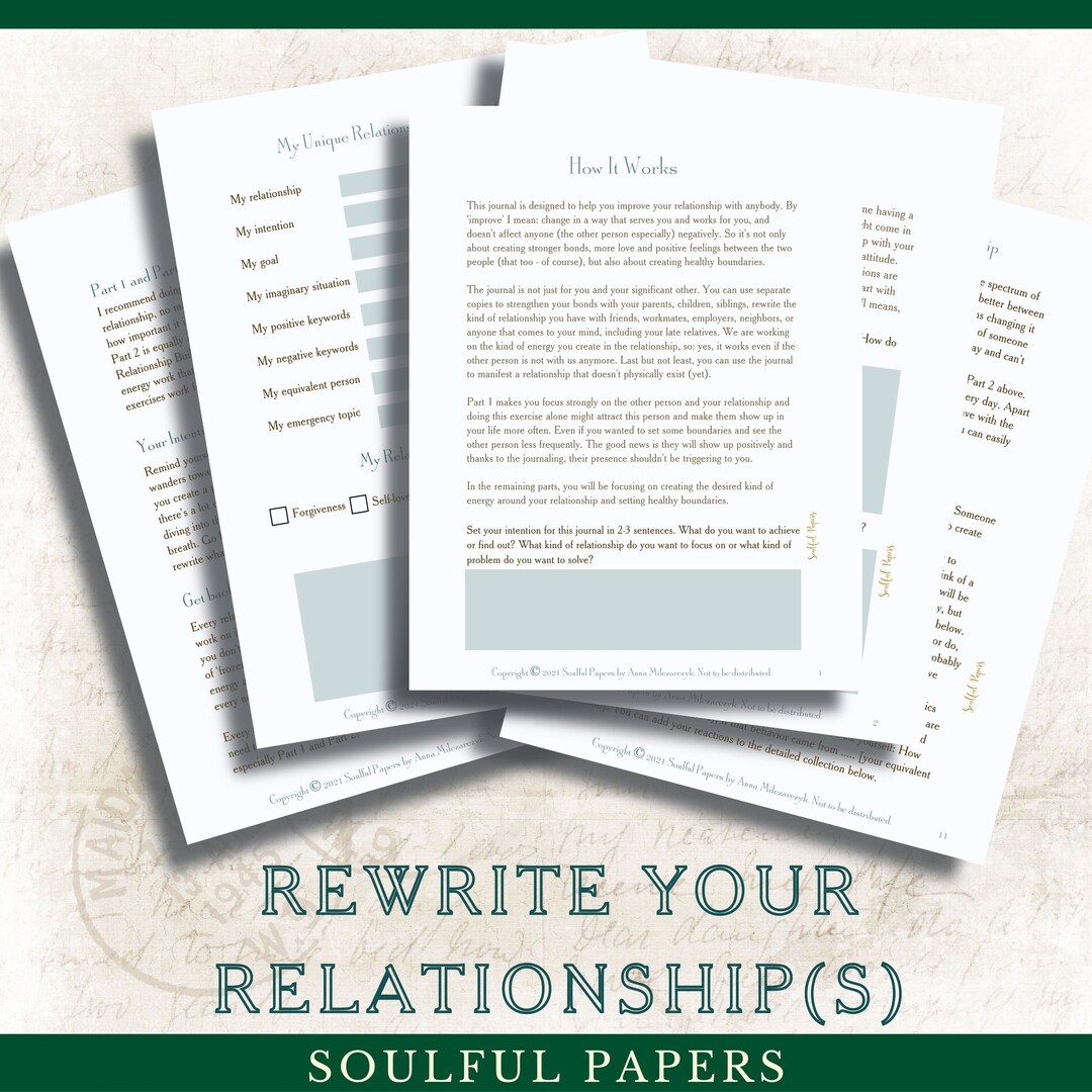 Printable Relationship Journal Couples Therapy Worksheets Map of ...