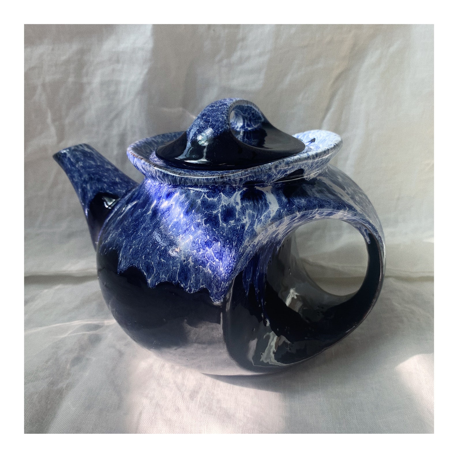 Blue & White Drip Tea Set - Etsy