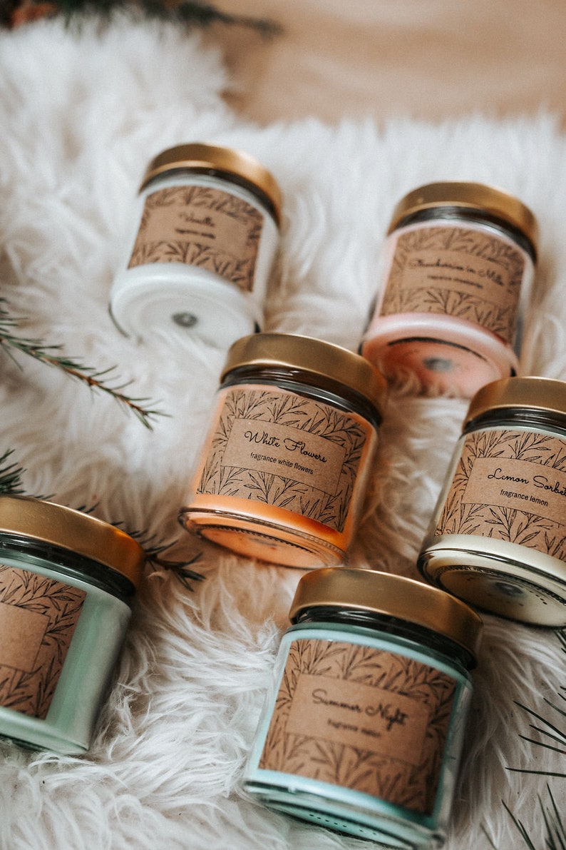 Gift Wax candles with matches in a glass jar and | Etsy