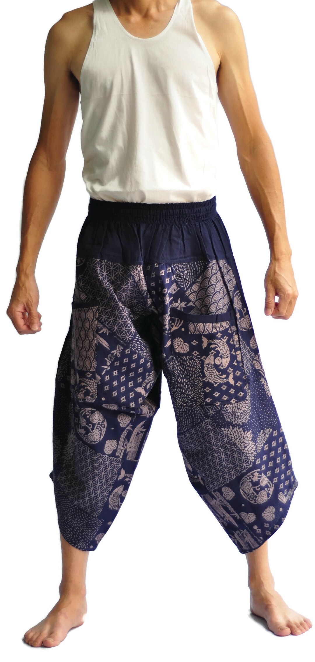 Harlem Pants, Mens Black Shorts, Capri Pants, Genie Pants Yogi Pants ...