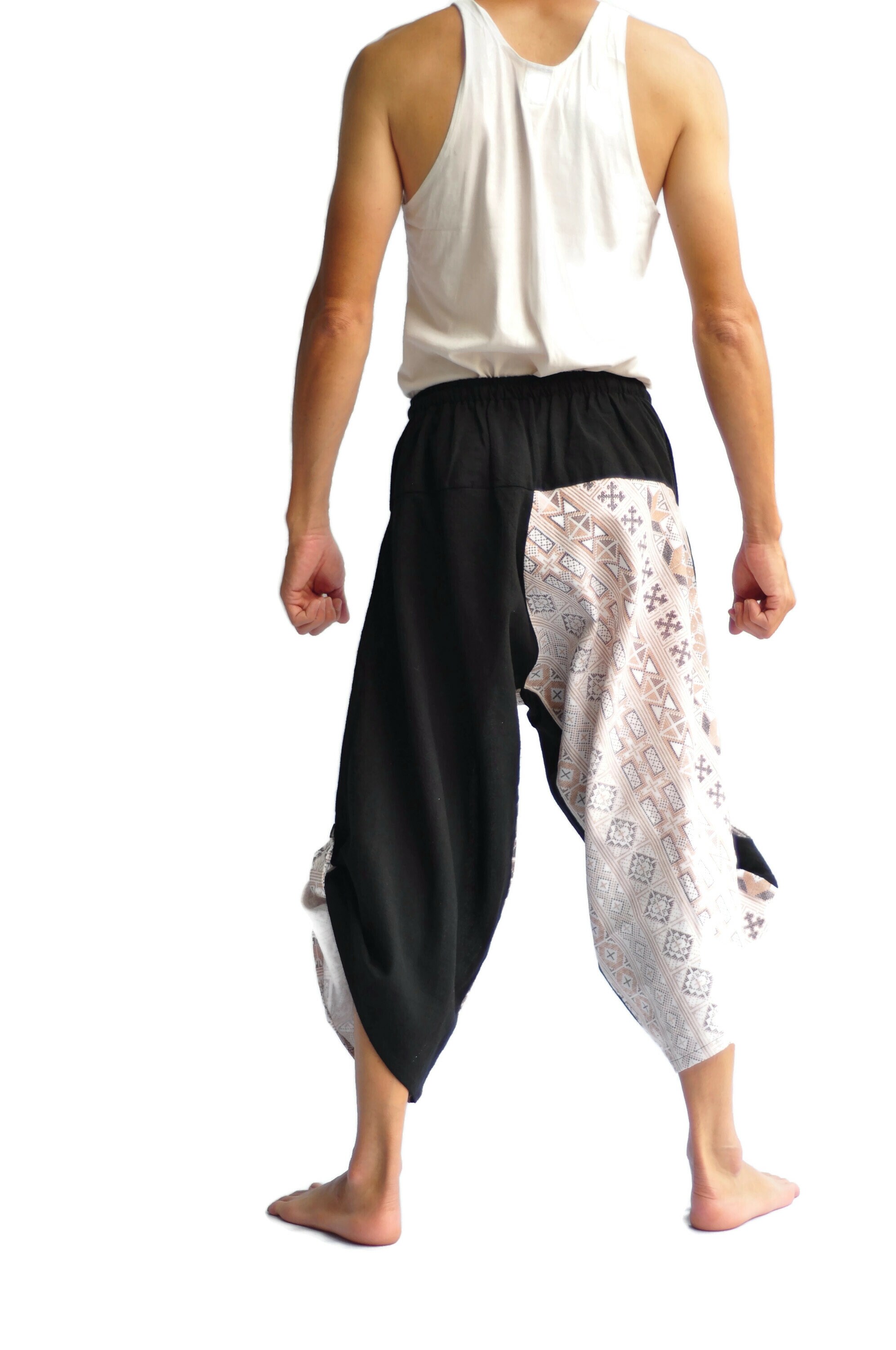 Men Yoga Clothes, Aladdin Pants, Harem Pant, Gaucho Pants, Mens Black ...