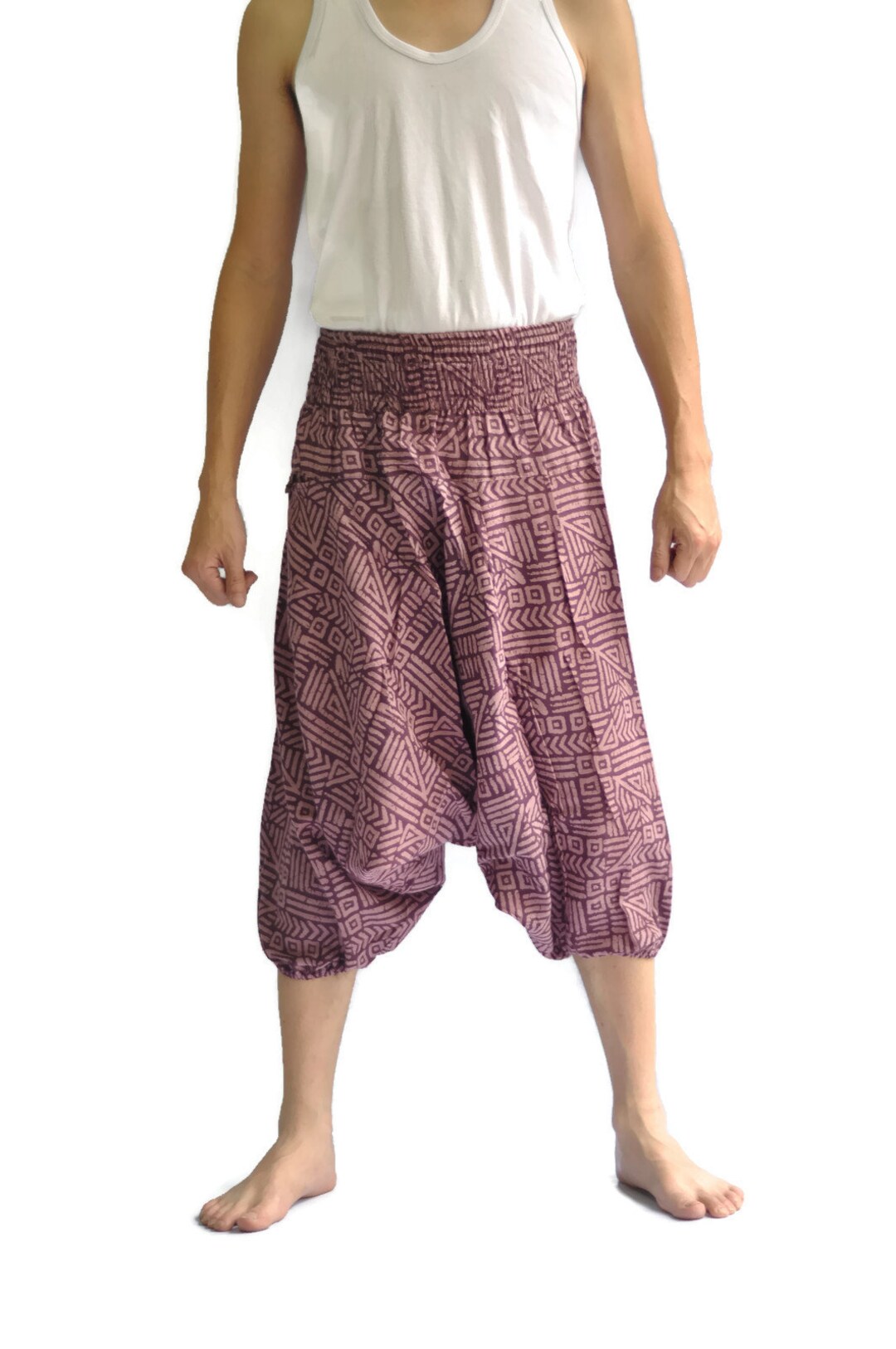 AHP Men's Japanese Style Pants One Size Japanese Design All Color Baggy ...