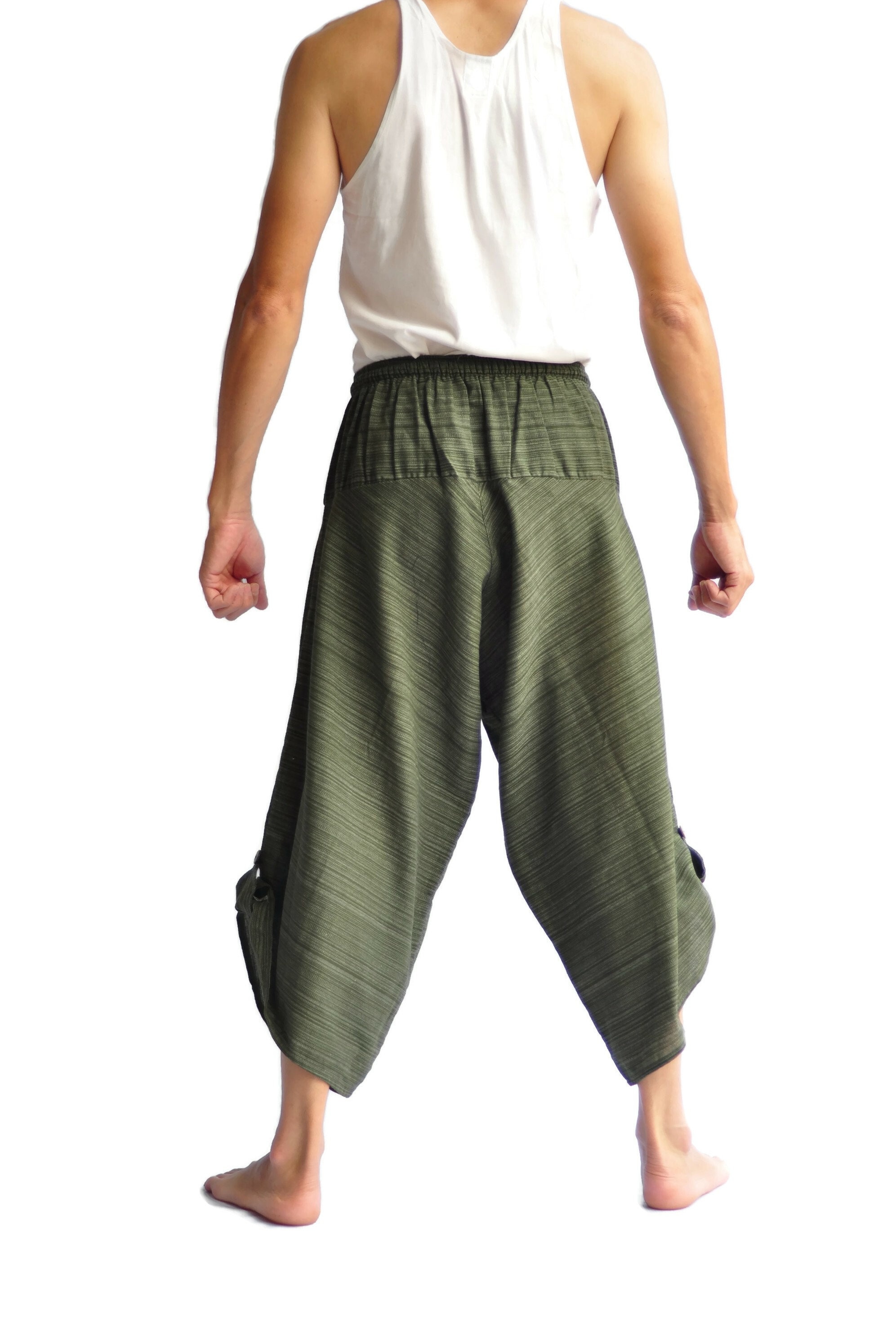 AHP Men's Japanese Haren Pants Samurai Pants Yoga Beach Pants Style ...