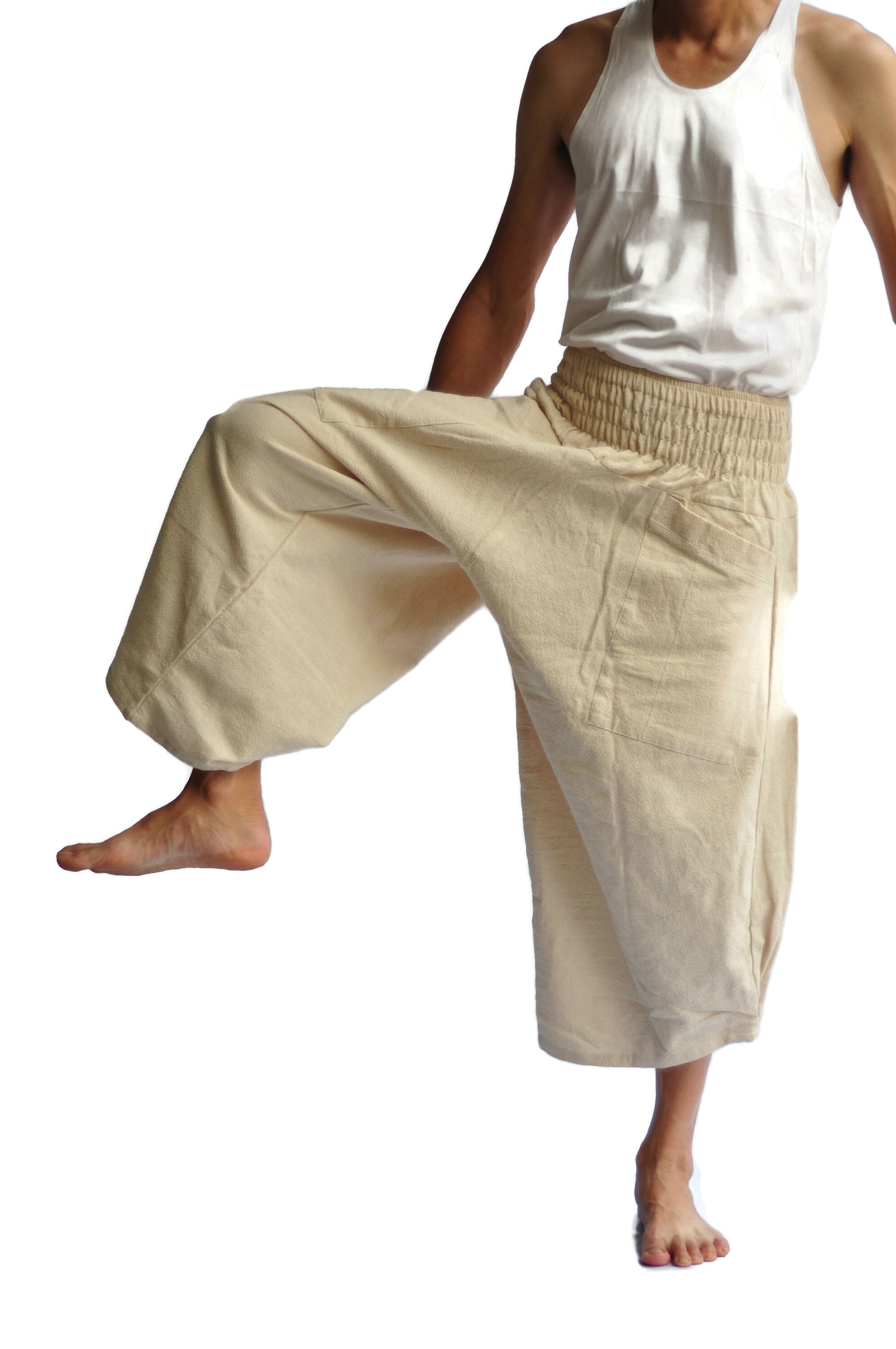 AHP Men's Japanese Style Pants One Size CREAM Japanese Design All Color ...