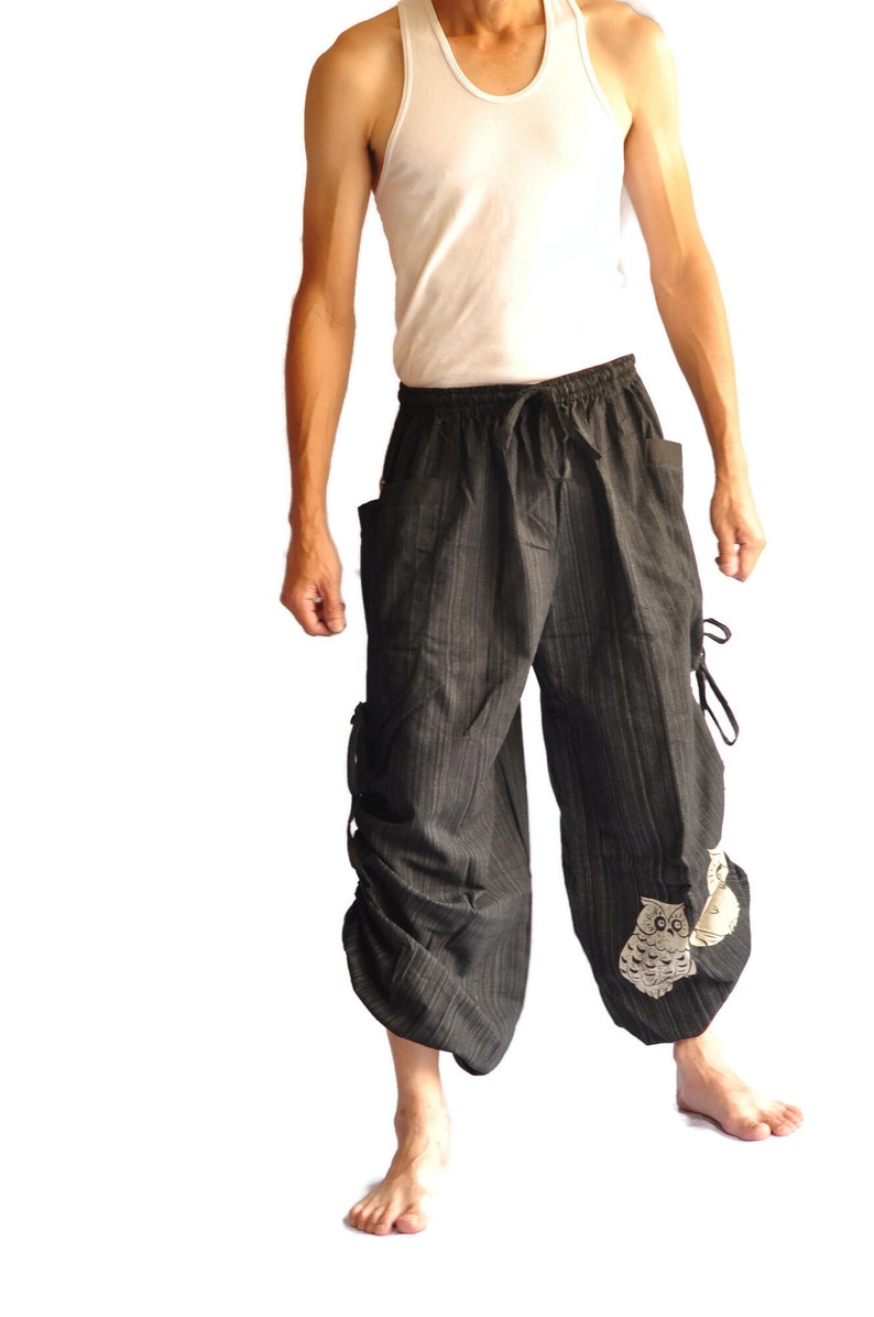 AHP Men's Japanese Style Pants One Size Japanese Design Owl Pants - Etsy