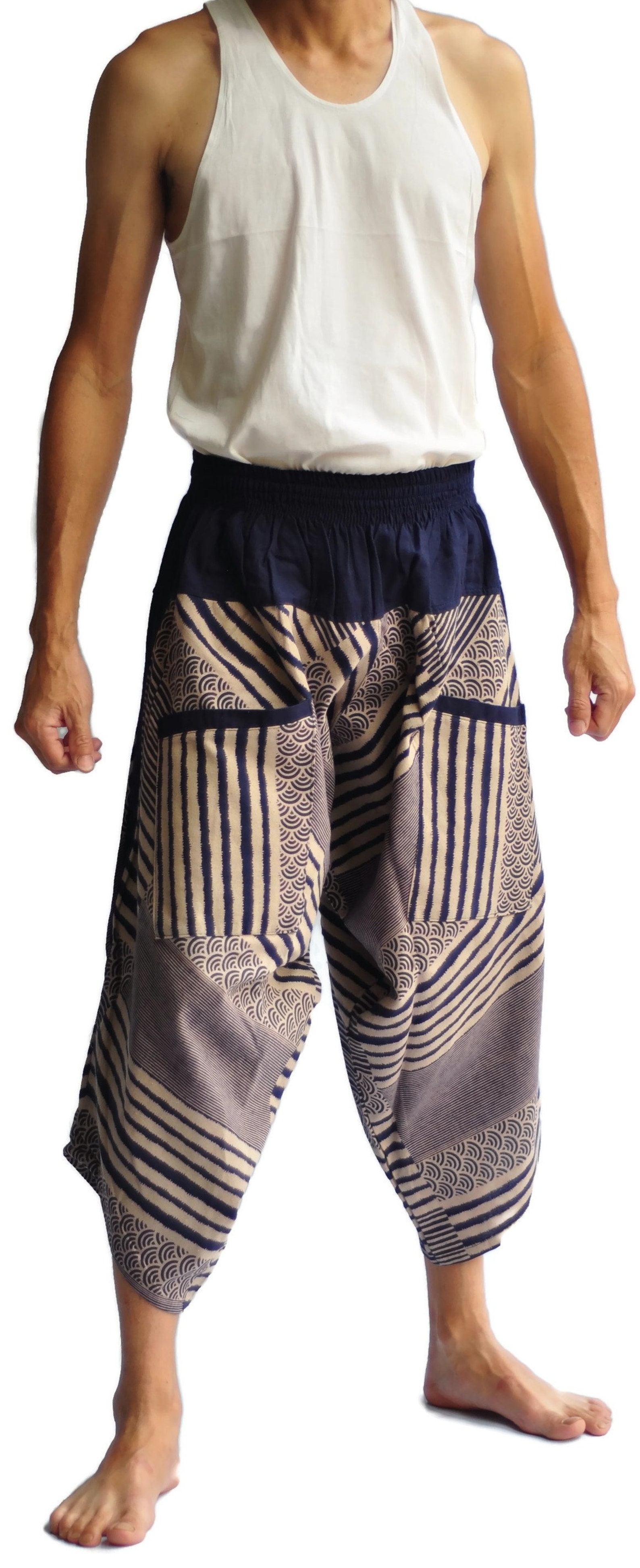 AHP Men's Japanese Style Pants Harem Pants Men Samurai Pants This ...