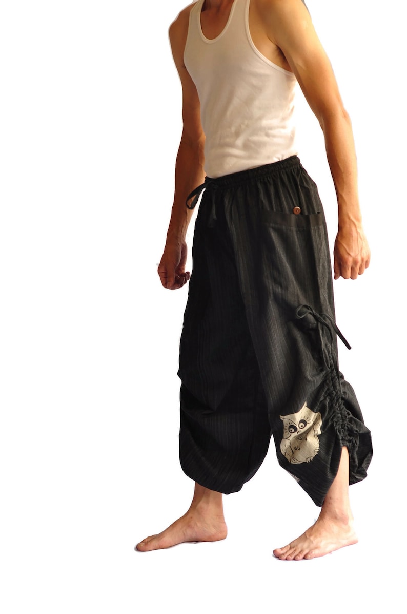 AHP Men's Japanese Style Pants One Size Japanese Design Owl Pants - Etsy