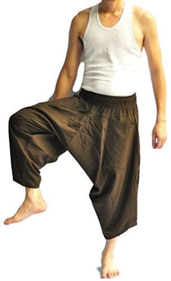 AHP Men's Japanese Style Pants One Size Brown Japanese | Etsy