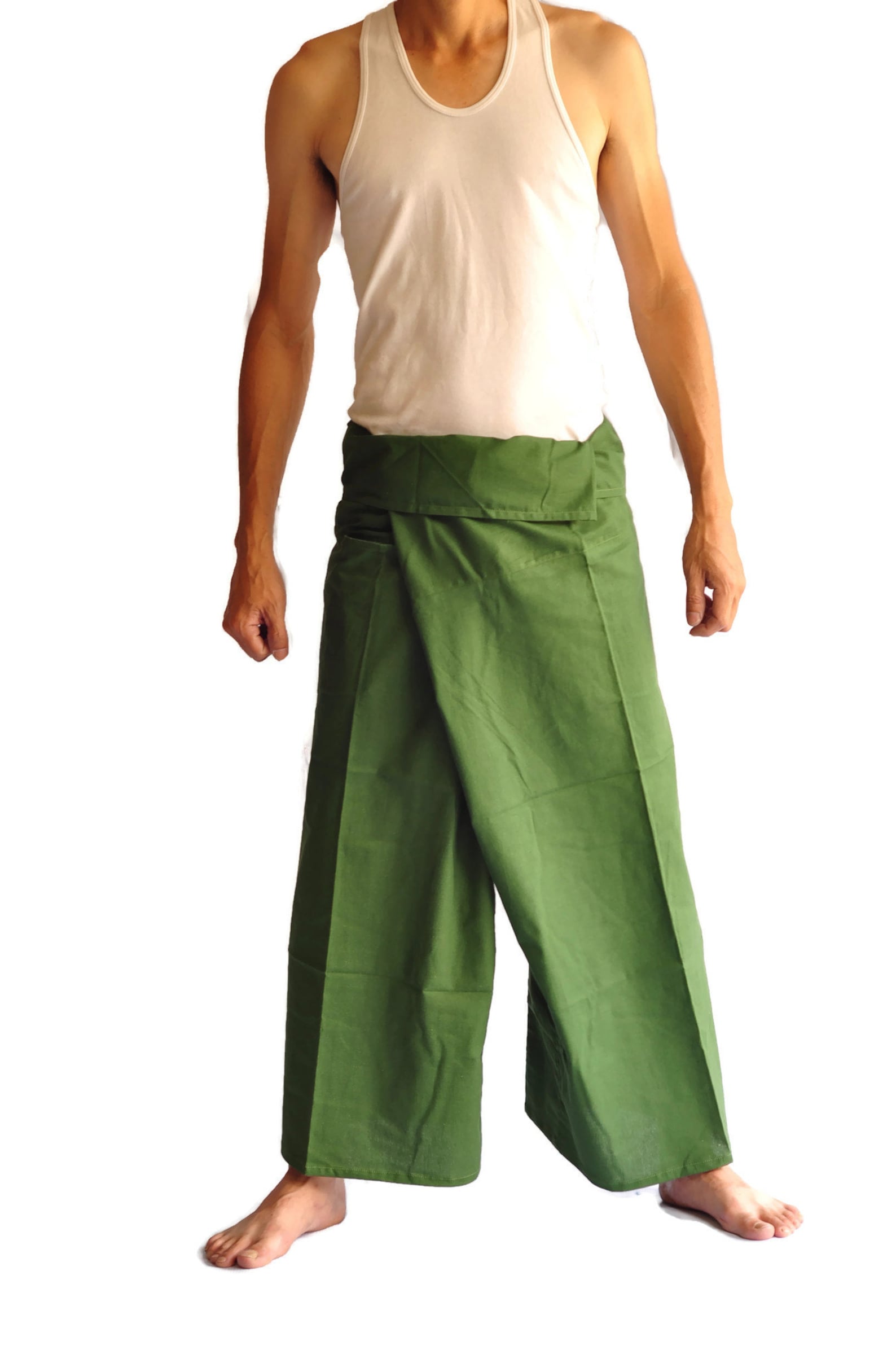 Cotton Plain Thai Fisherman Pants - Loose-fit Pants Men & Women - Khadi ...