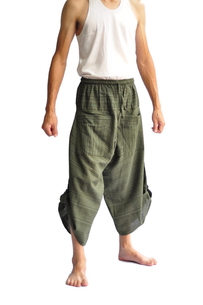 AHP Men's Japanese Haren Pants Samurai Pants Yoga Beach Pants Style ...