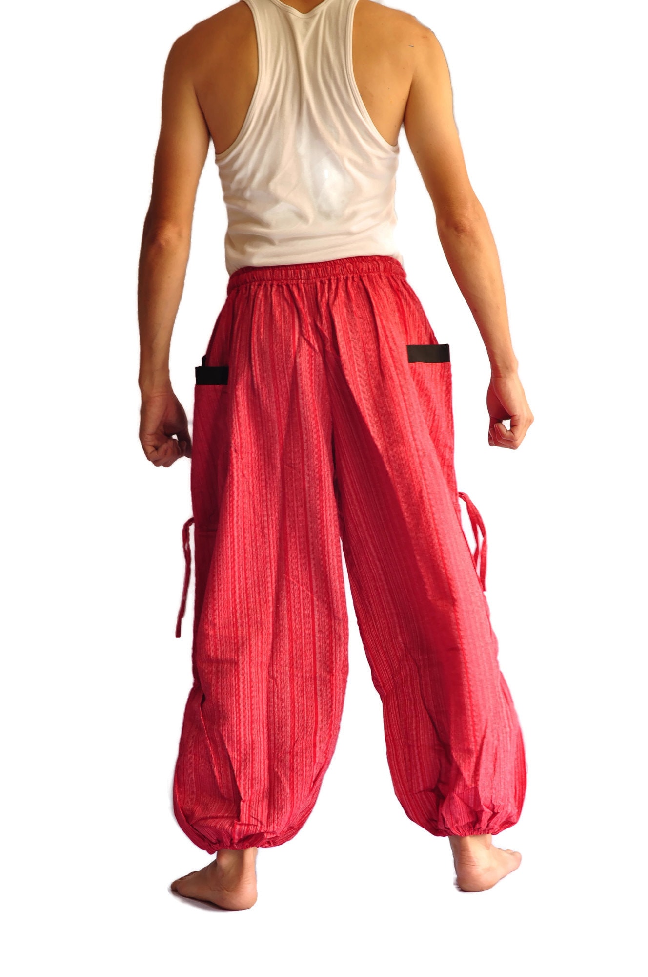 AHP Aladdin Harem Pants Men Japanese Style Pants One Size RED TALISMAN ...